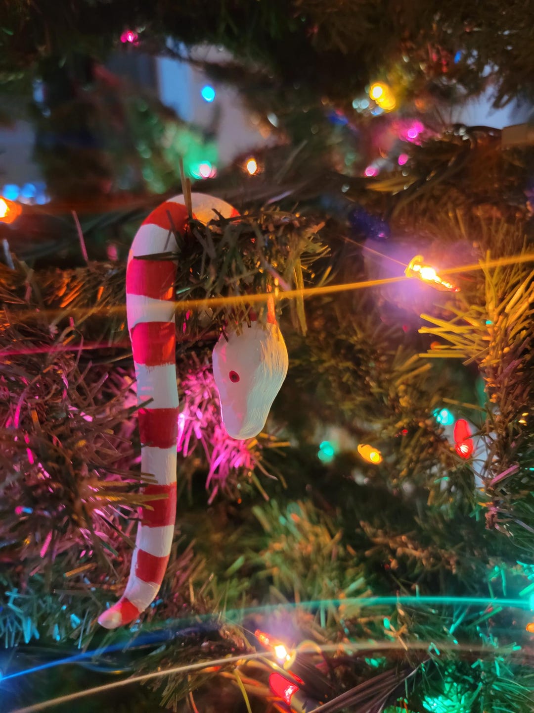 Candy Cane Snake Christmas Ornament - Hissmas Ornaments - Etsy