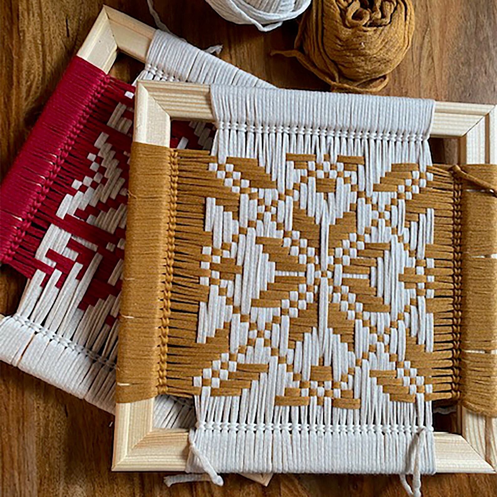 Frame Weaving / Recycled Yarn / Handmade / Wall Decor / Scandinavian ...