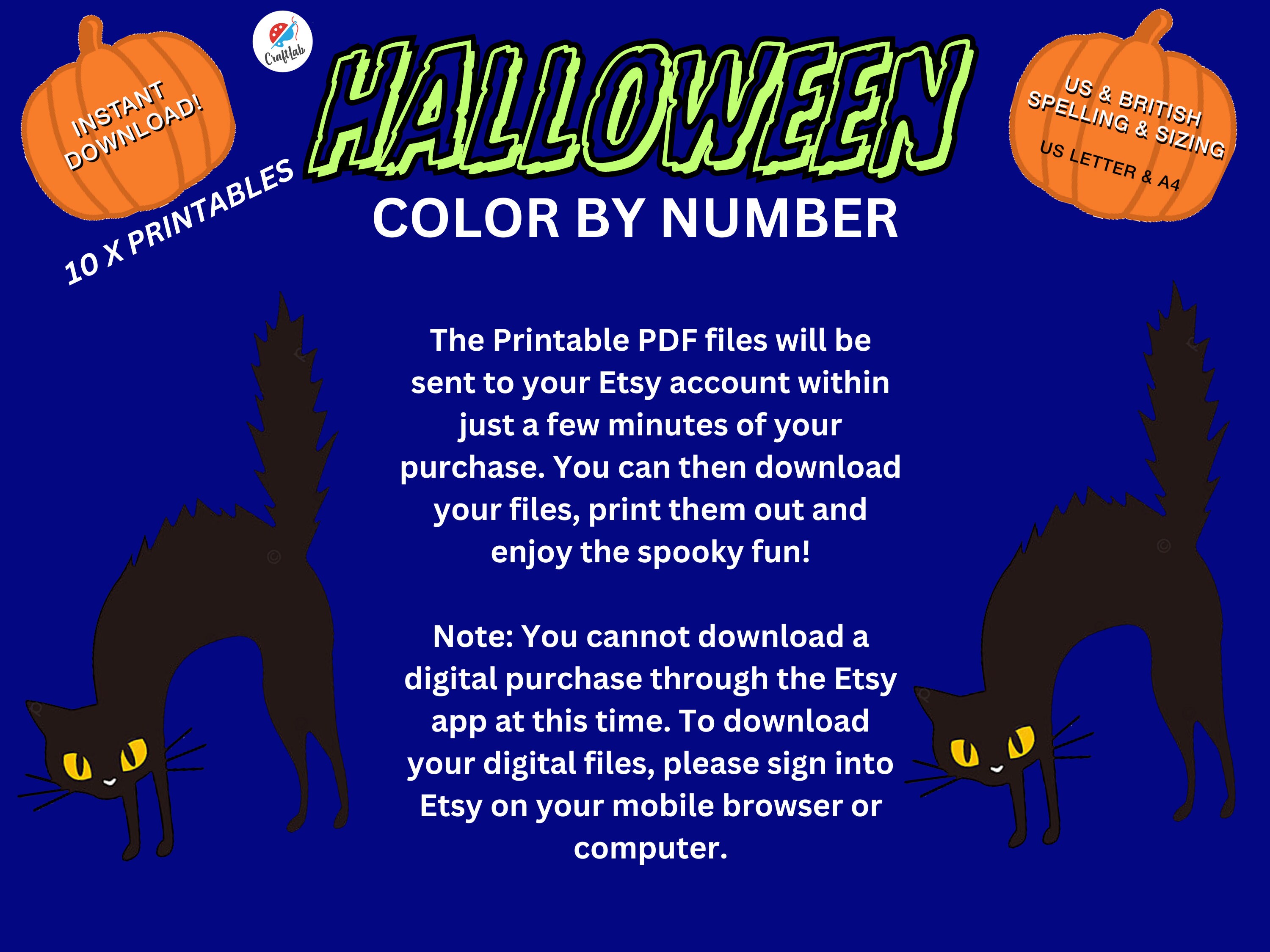 Halloween Color by Numbers Printables, Digital Download, Kids Colour by ...