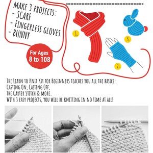 Knitting Kit for Beginners, Kids and Adults - Learn to Knit Kit - Etsy