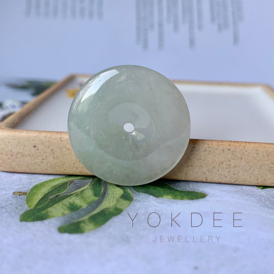 A-grade Natural Faint Green Jadeite Donut Pendant No.220572 - Etsy