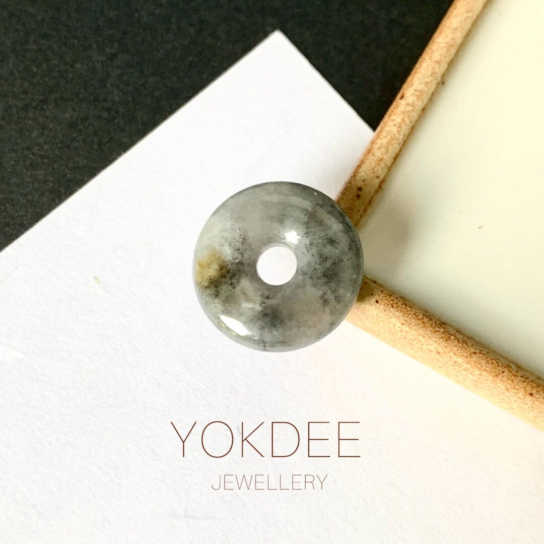 A-grade Natural Dark Grey Jadeite Donut No.172499, Simple Jade Pendant ...