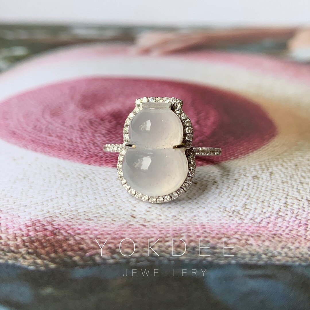 15.9mm Icy A-grade Natural Jadeite Bespoke Calabash Ring No.162133 ...