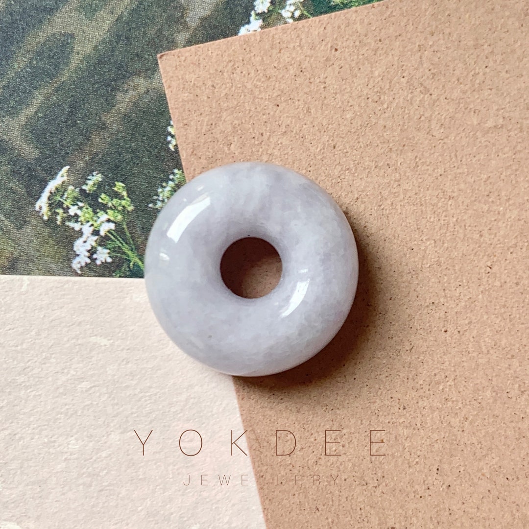 A-grade Lavender Jadeite Bagel Piece No.172048 Simple Jade Pendant ...