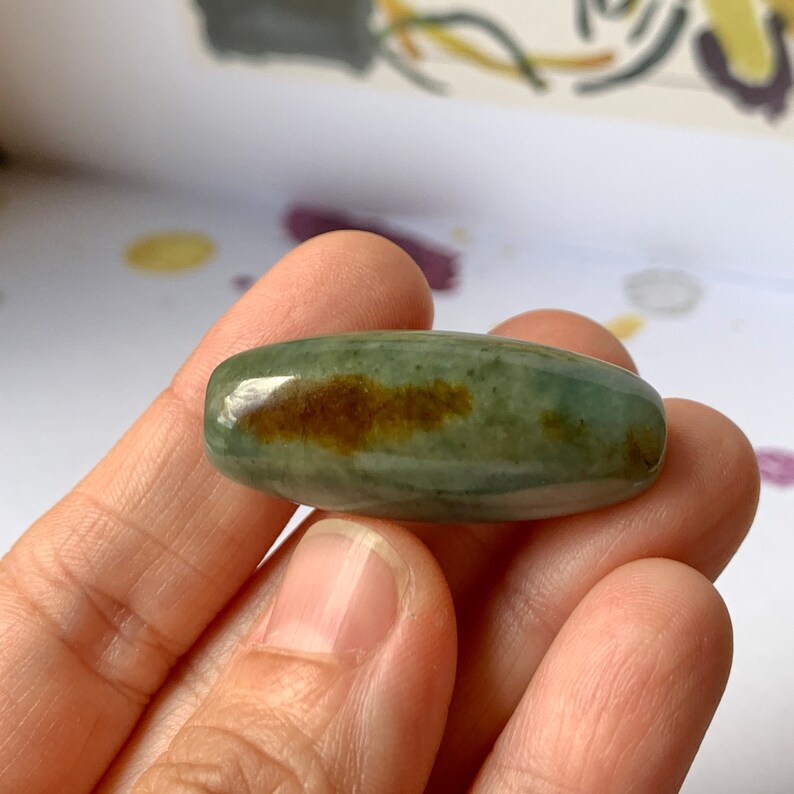 A-grade Natural Bluish Green Brown Jadeite Barrel Pendant No.220598 ...