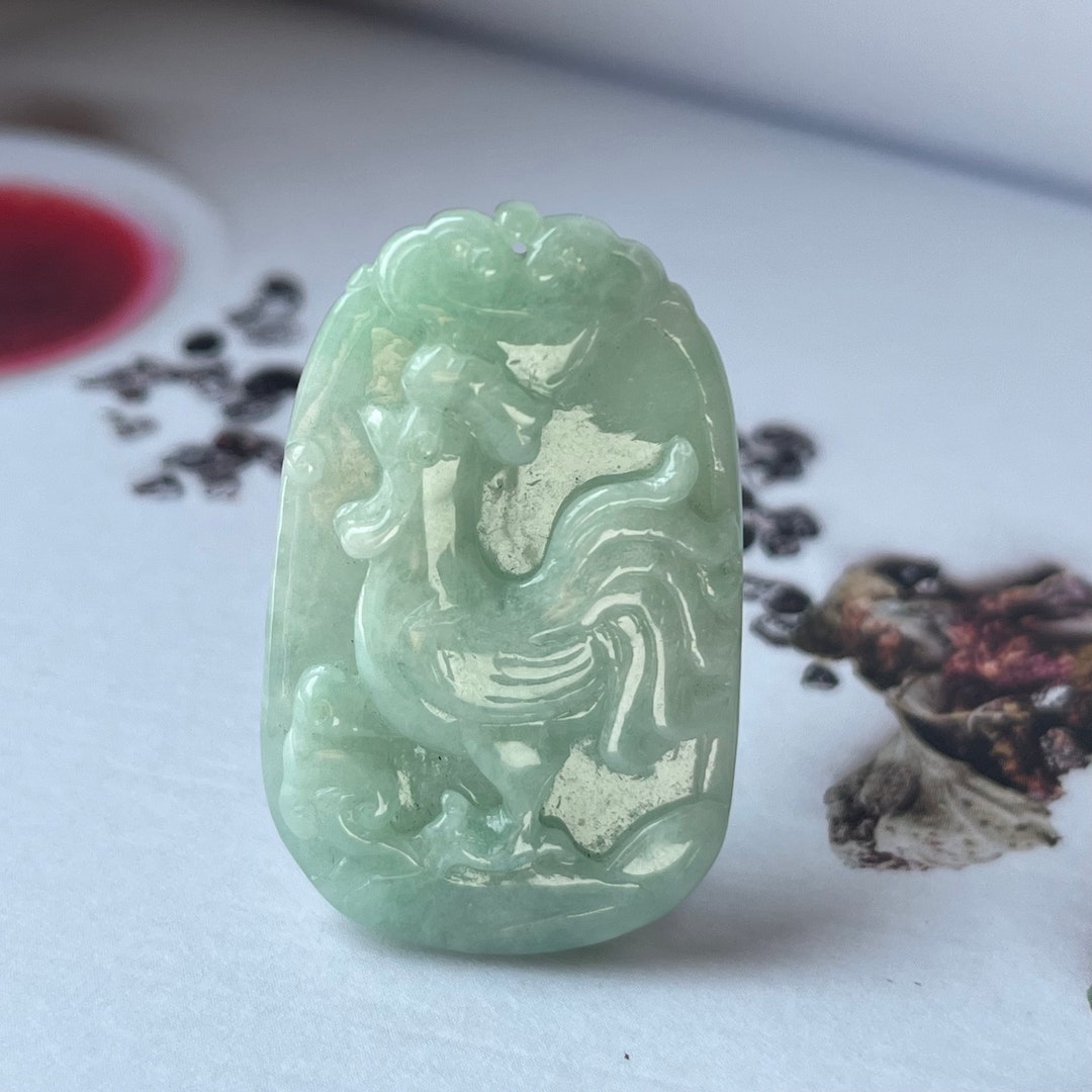 A-grade Natural Green Jadeite Rooster Pendant No.170862, Asian-inspired ...