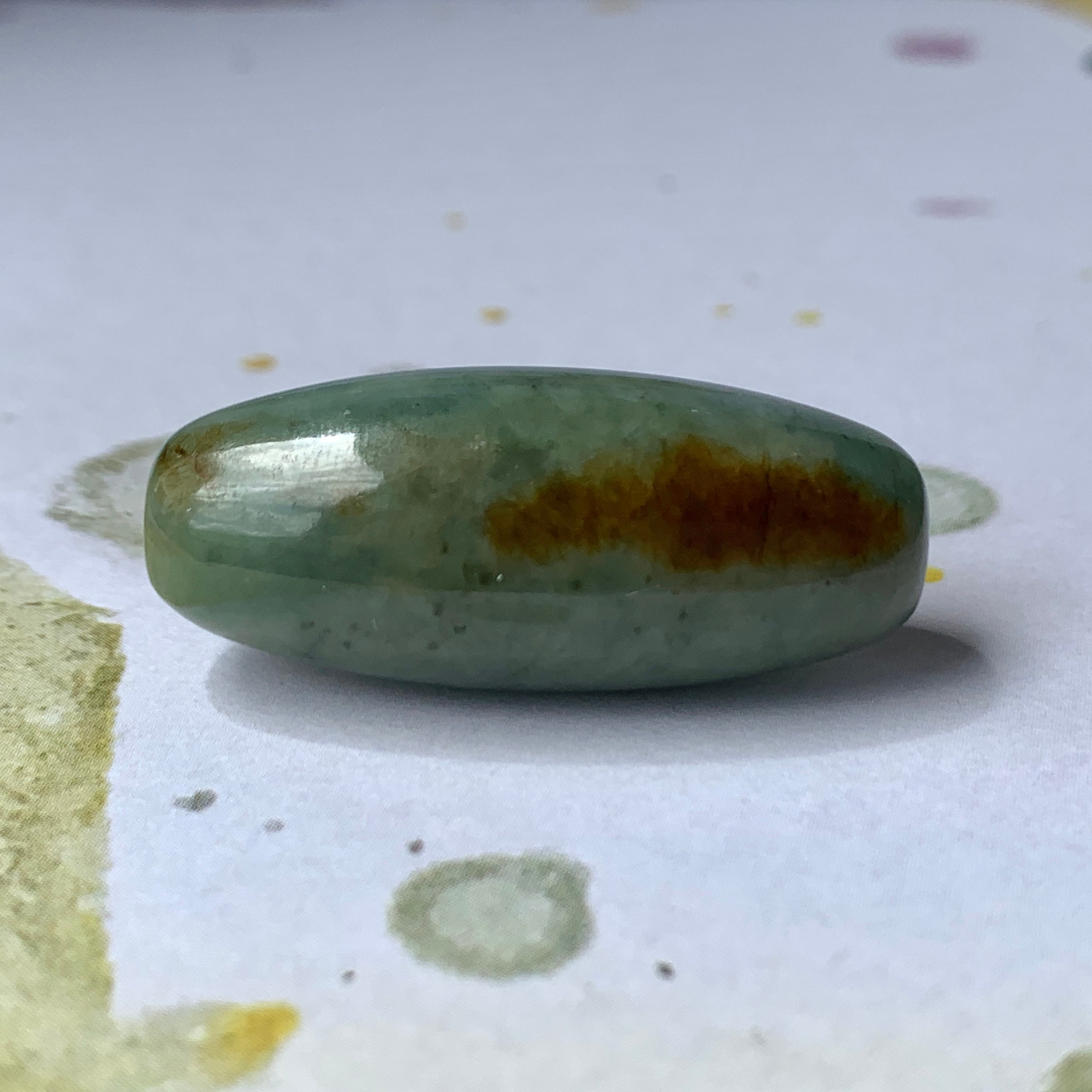 A-grade Natural Bluish Green Brown Jadeite Barrel Pendant No.220598 ...