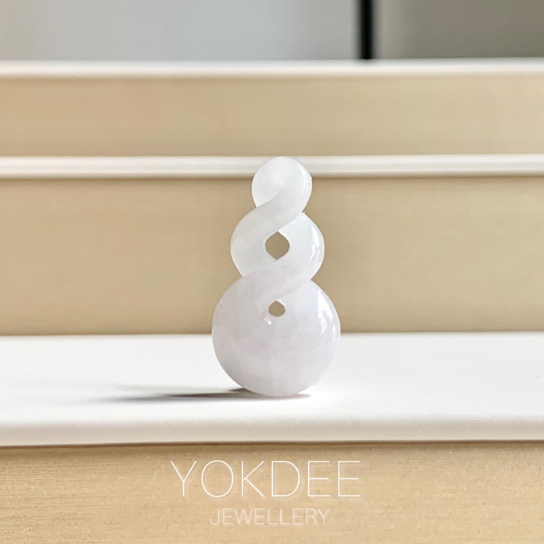 A-grade Natural White Jadeite Eternity Knot No.8 Pendant No.172599 ...