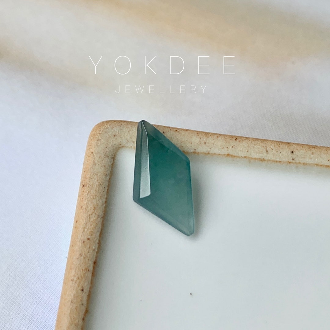 2.4 Cts A-grade Natural Greenish Blue Jadeite Faceted Shape No.130372 ...