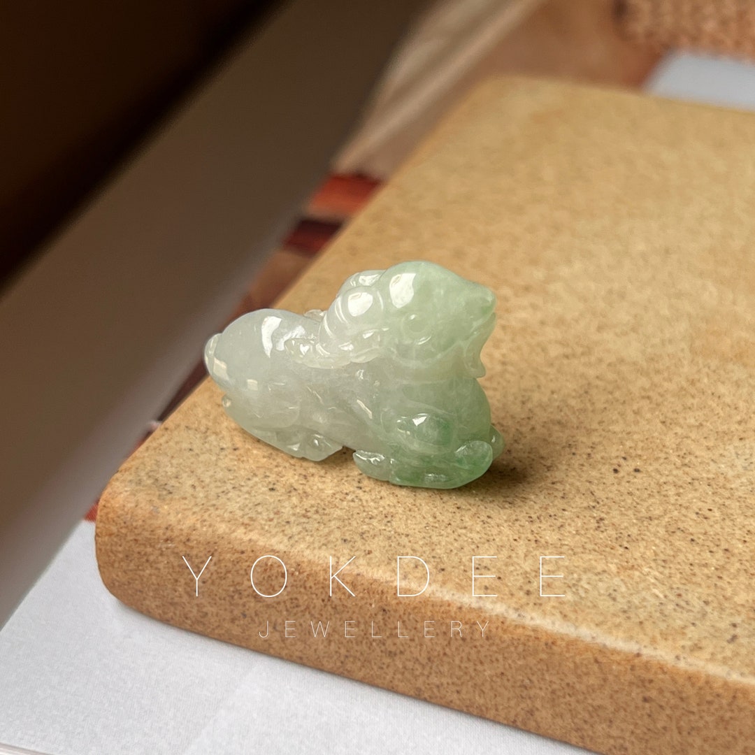 A-grade Natural Light Grey Green Jadeite Goat Pendant No.170978 Chinese ...