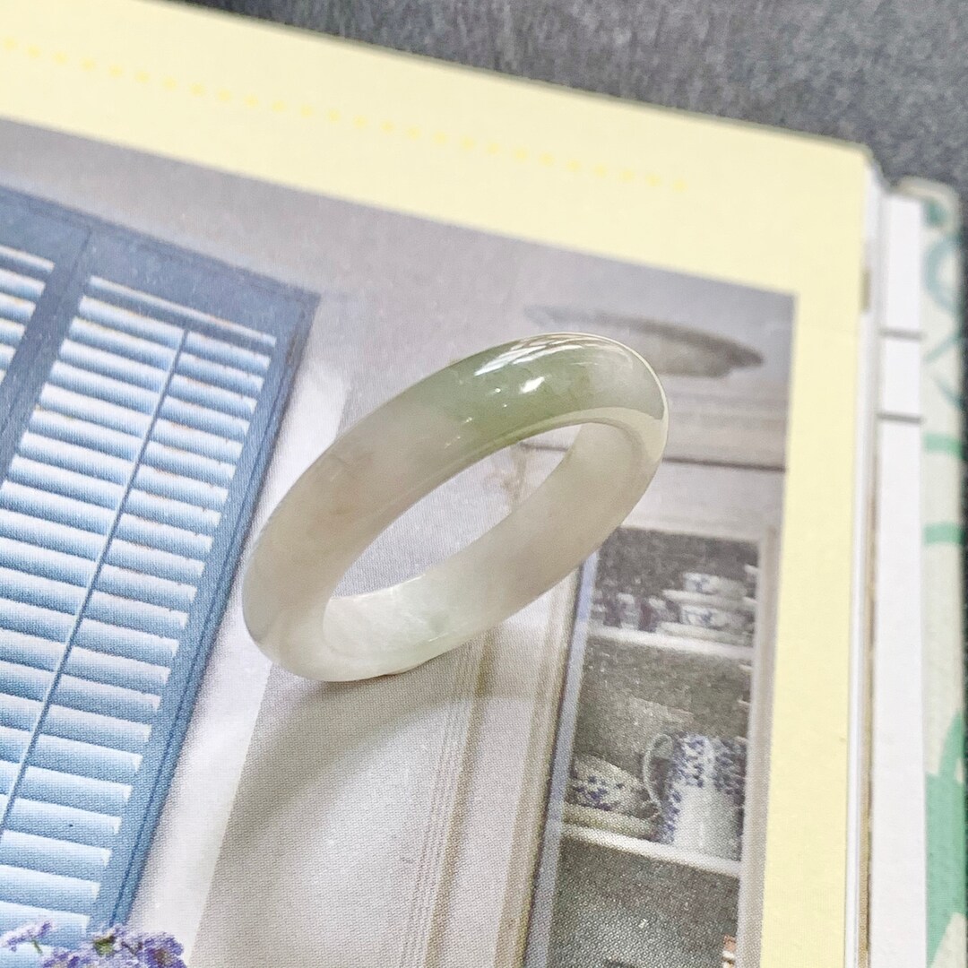 19.5mm A-grade Natural Jadeite Thin Ring Band No.161717, Jade Ring Band ...
