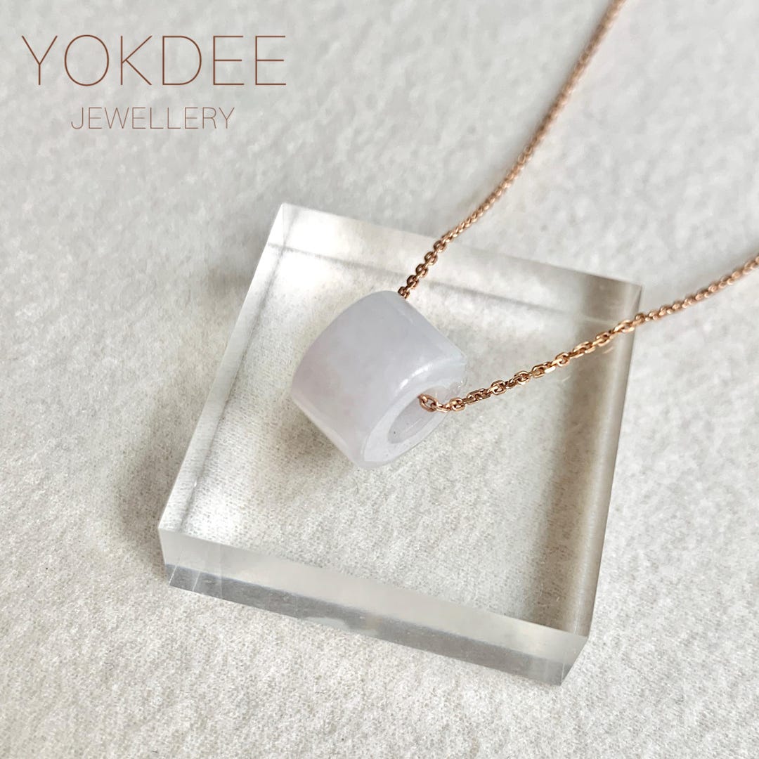 A-grade Natural Lavender Jadeite Barrel Pendant No. 172489, Gifts for ...