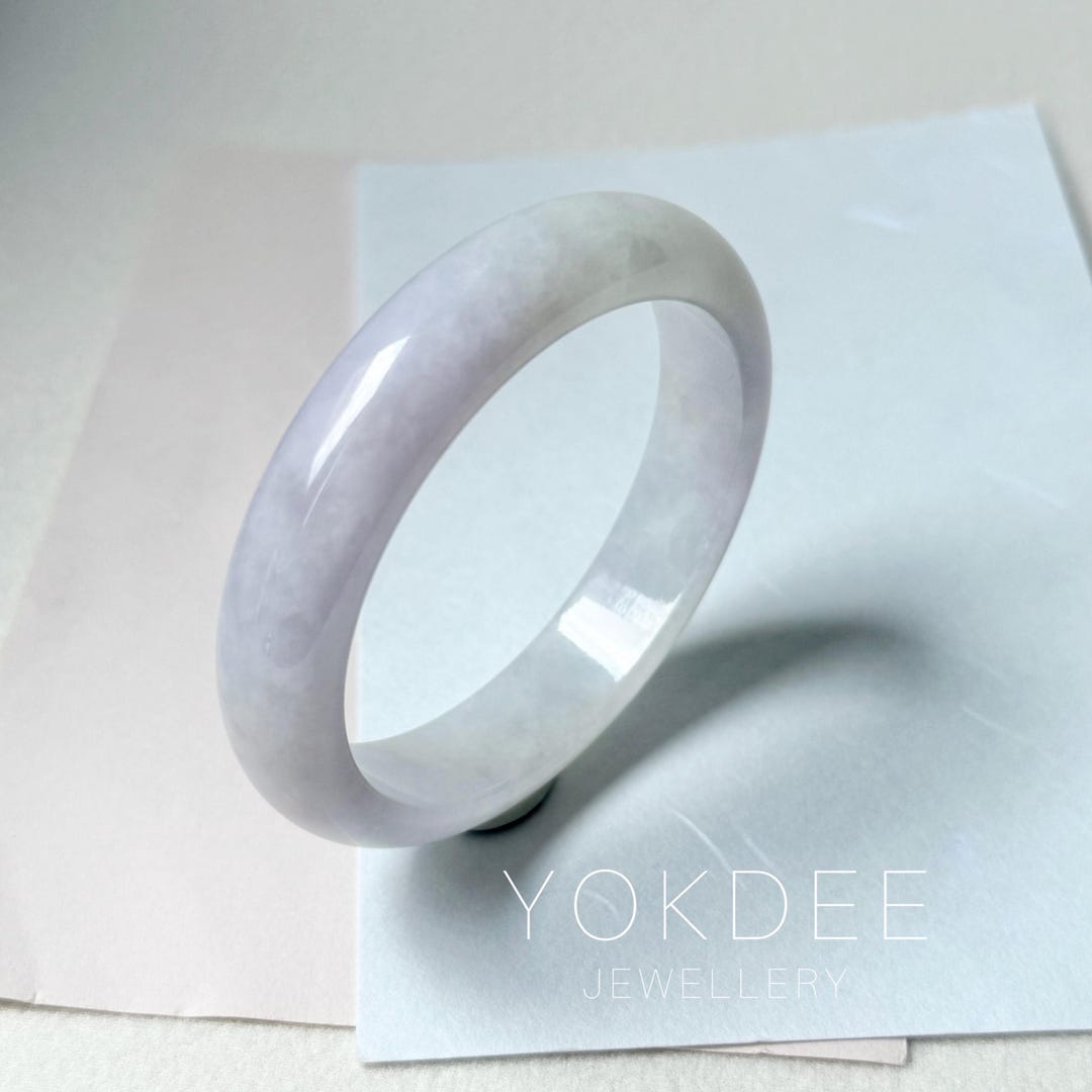 Lavender Jadeite Bangle: A-grade Natural Stone (54.6mm) - Etsy