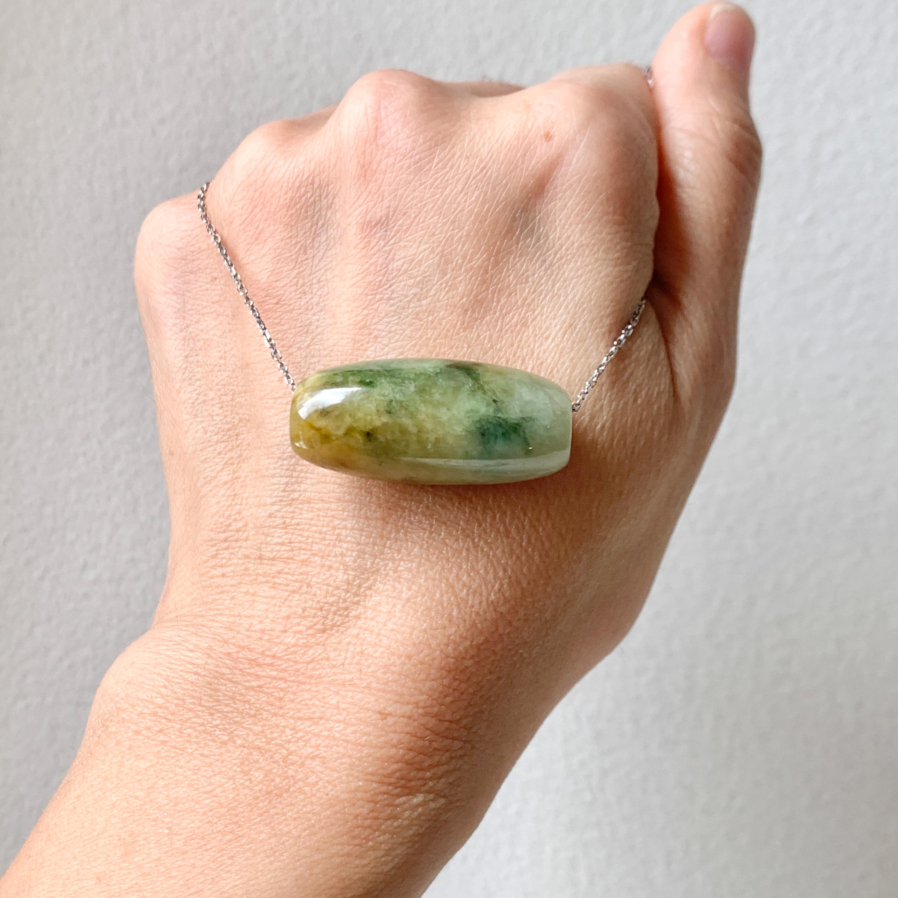 A-grade Natural Earthy Tone Jadeite Barrel No. 220390, Minimalist ...