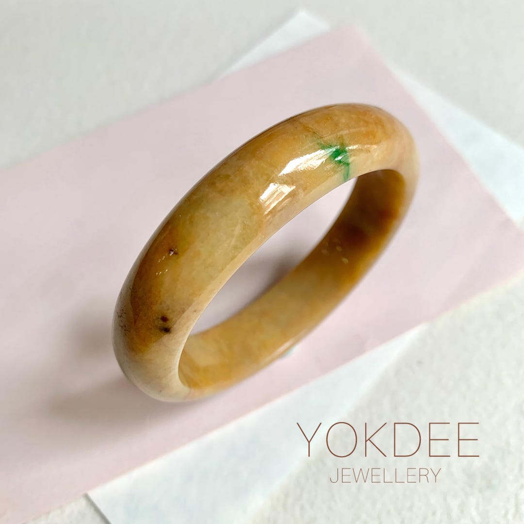 55.2mm A-grade Natural Brown Jadeite Modern Round Bangle No. 600146 - Etsy