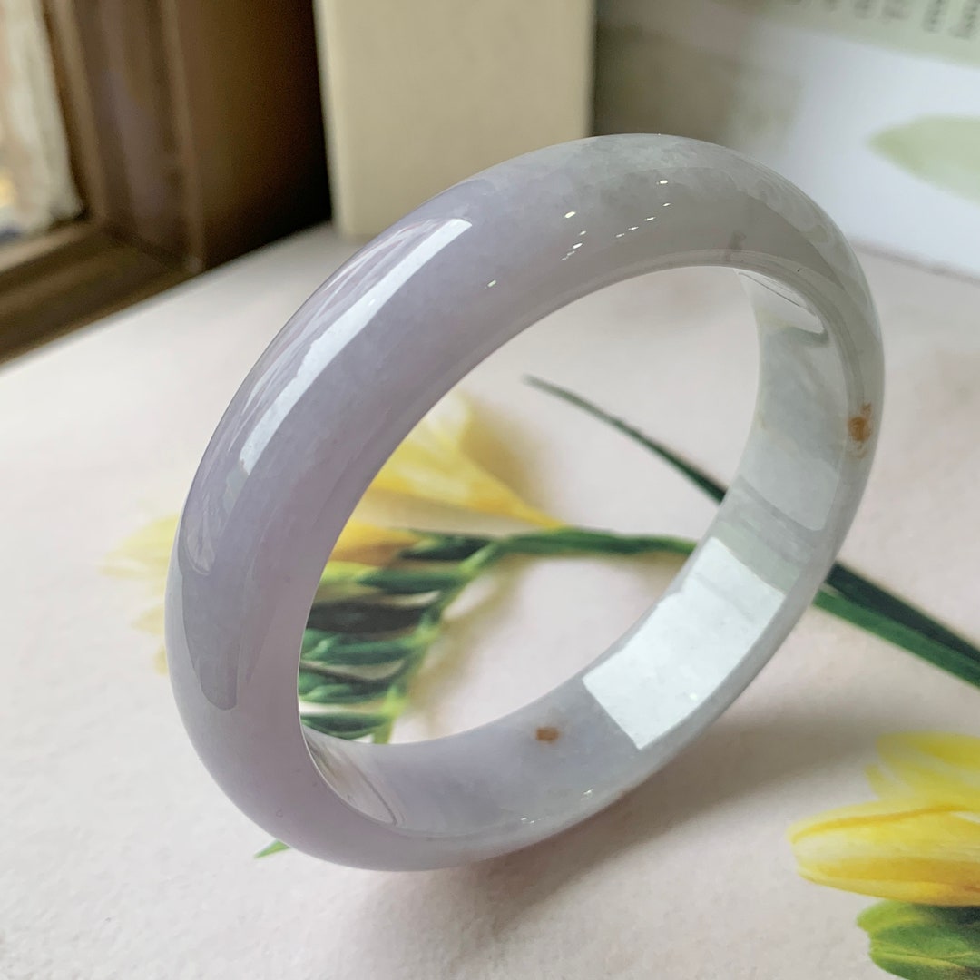 57.6mm A-grade Natural Lavender Jadeite Modern Round Bangle No.151859 ...