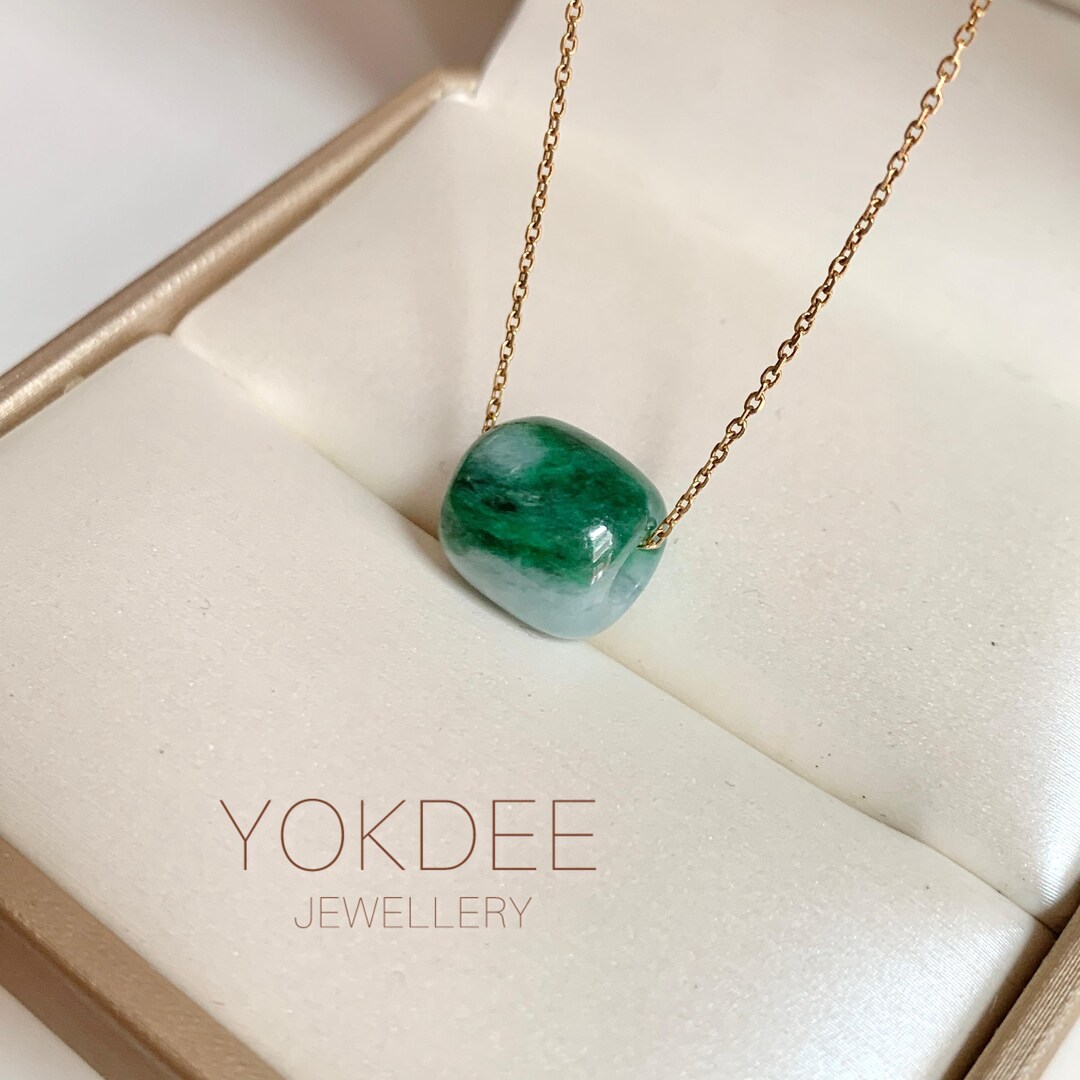 A-grade Natural Imperial Floral Jadeite Barrel No. 172555, Simple ...