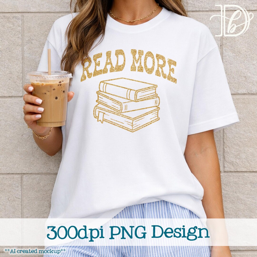 Read More Books PNG, Faux Gold Glitter Reading Lover Librarian ...