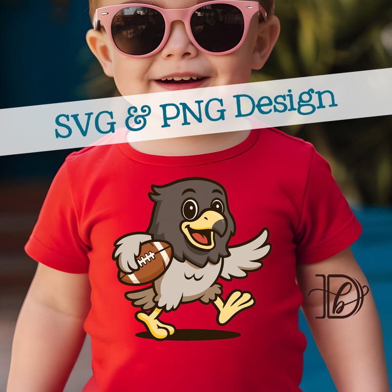 Football Cartoon Falcon Mascot SVG + PNG, Kids Falcons Football Team ...