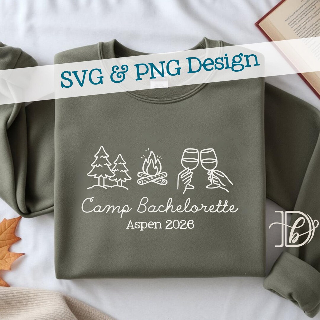 Camp Bachelorette Aspen SVG + PNG, Bach Party Gifts Doodles Design ...