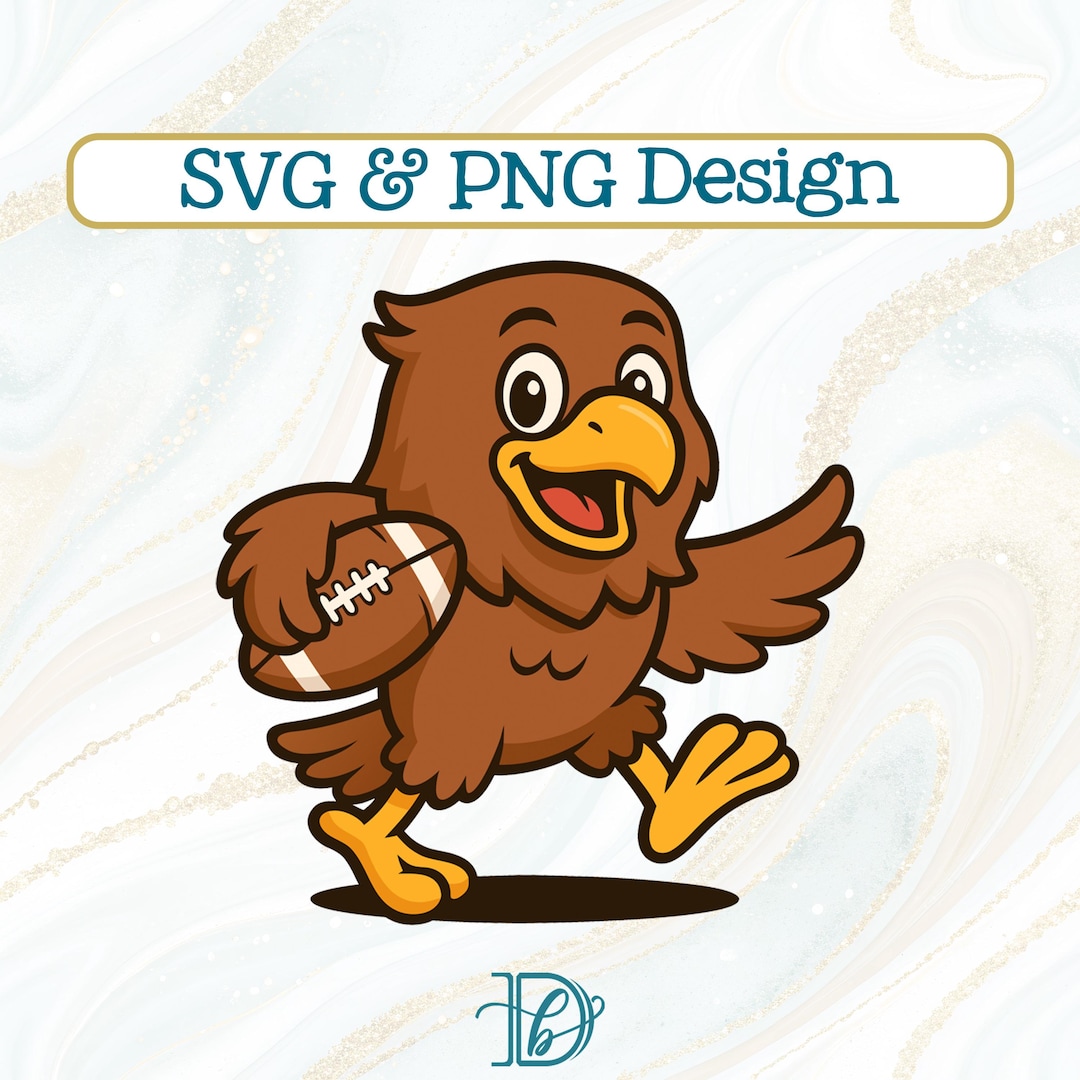 Football Cartoon Hawk Mascot SVG + PNG, Cute Baby Mascots, Kids Hawks ...