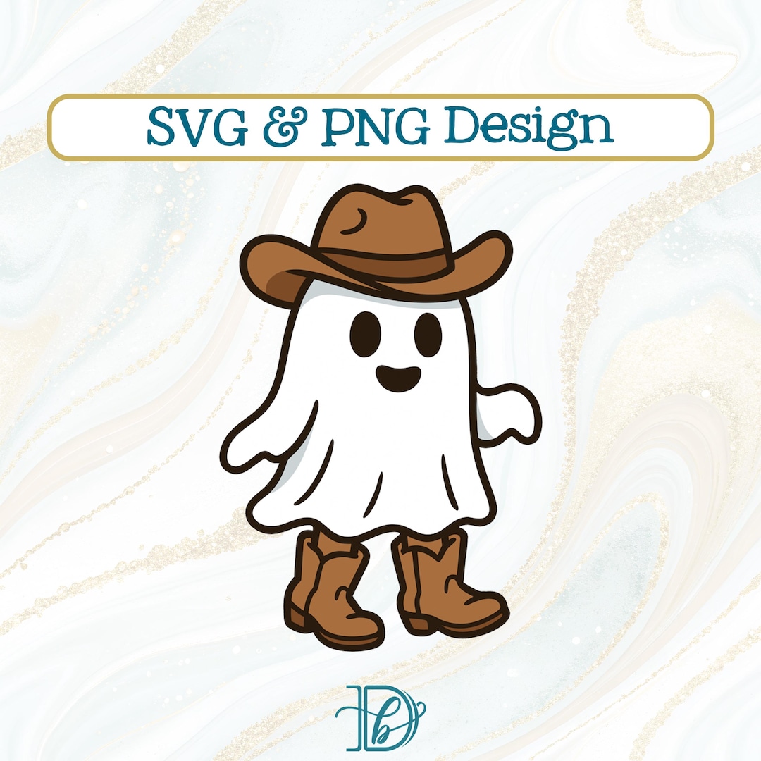 Cowboy Ghost SVG + PNG, Western Halloween Design (digital Download) - Etsy