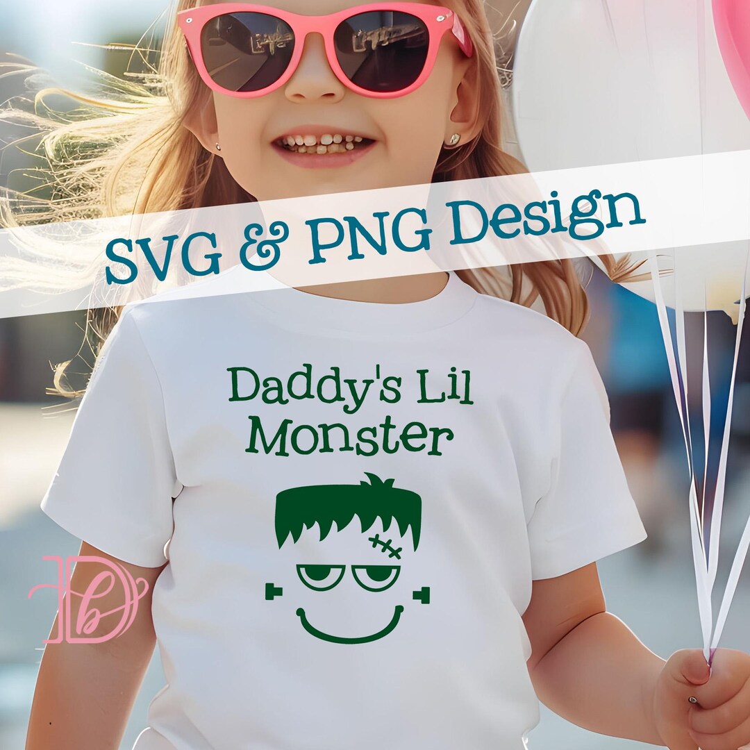 Daddy's Lil Monster SVG + PNG, Gold, HTV Design, Fall Baby Gift ...