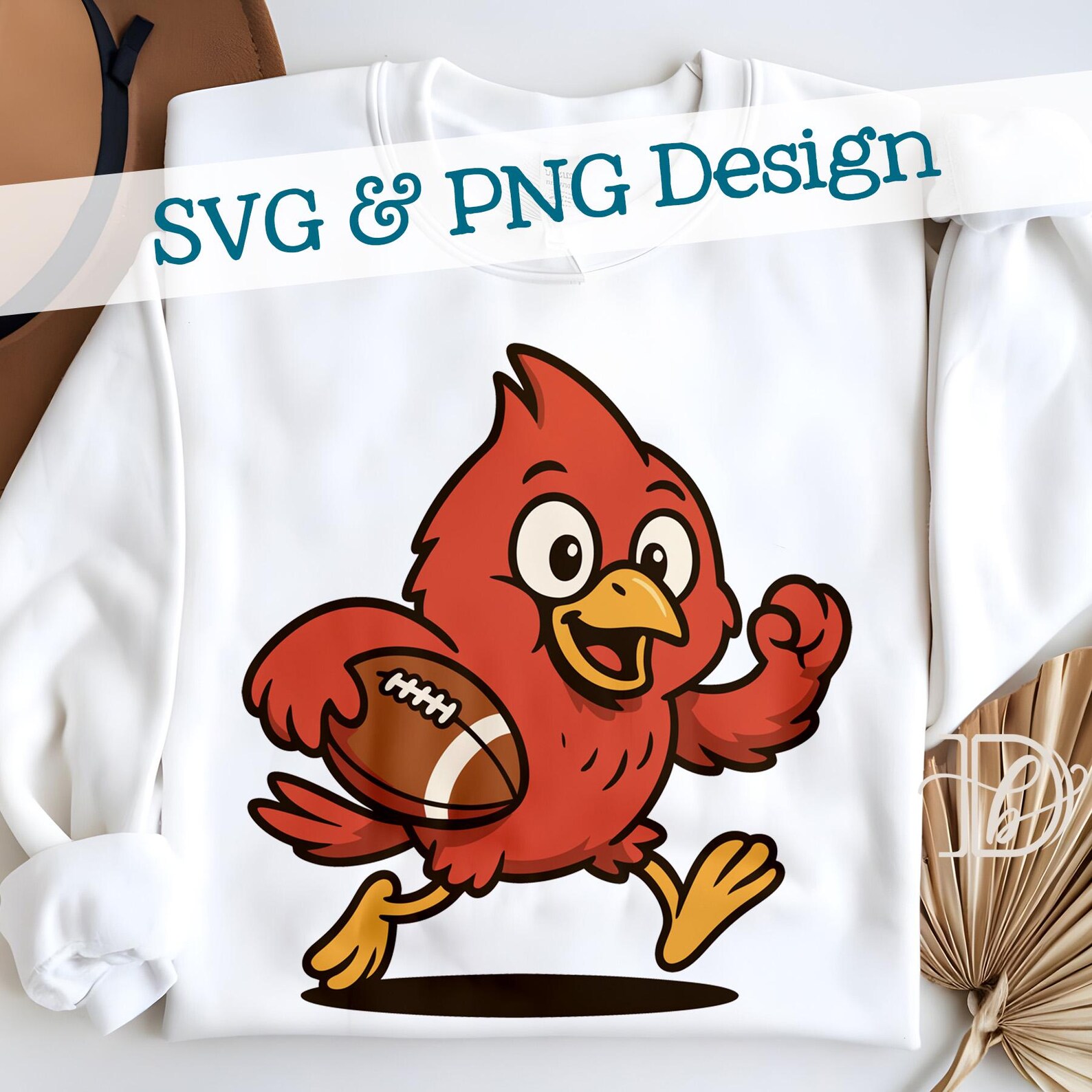 Football Cartoon Cardinal Mascot SVG + PNG, Cute Baby Mascots, Kids ...