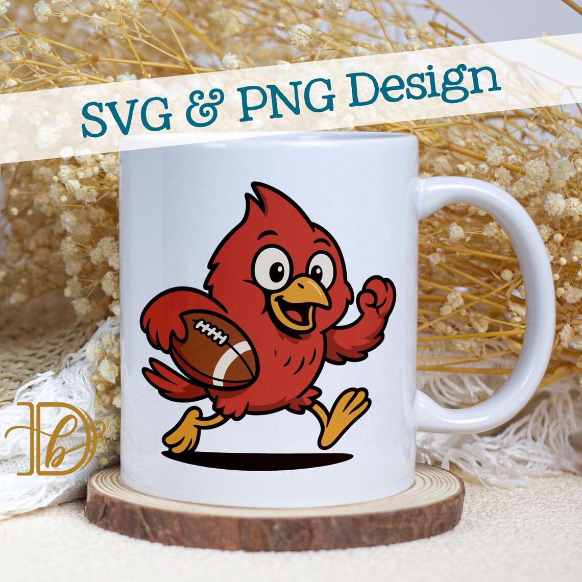 Football Cartoon Cardinal Mascot SVG + PNG, Cute Baby Mascots, Kids ...