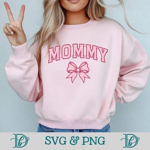 Mommy Bow SVG, PNG, Coquette Bow Svg, Handmade New Mom Gift, Mama ...