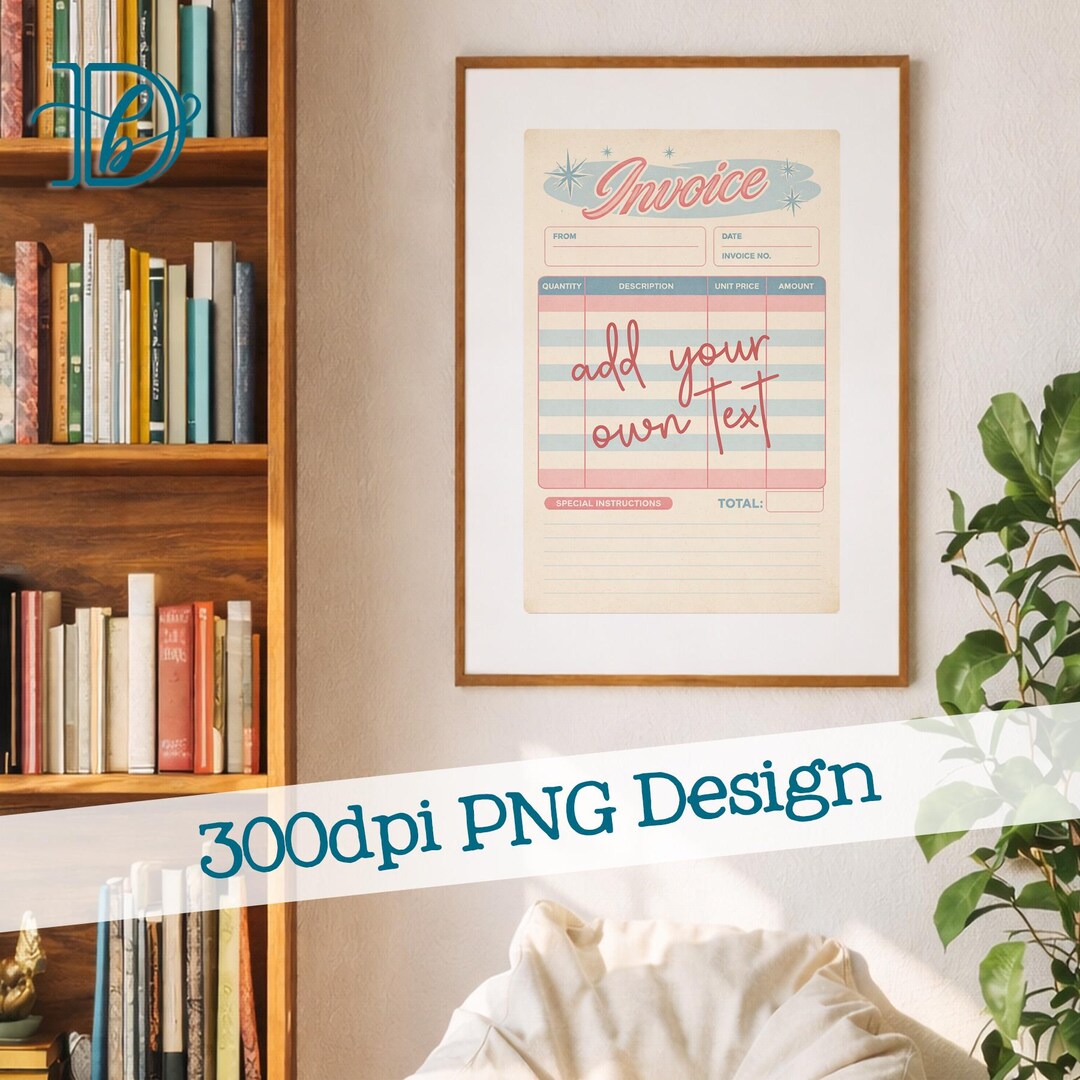 Custom Invoice PNG, Vintage Quote Printable Design (digital Download ...