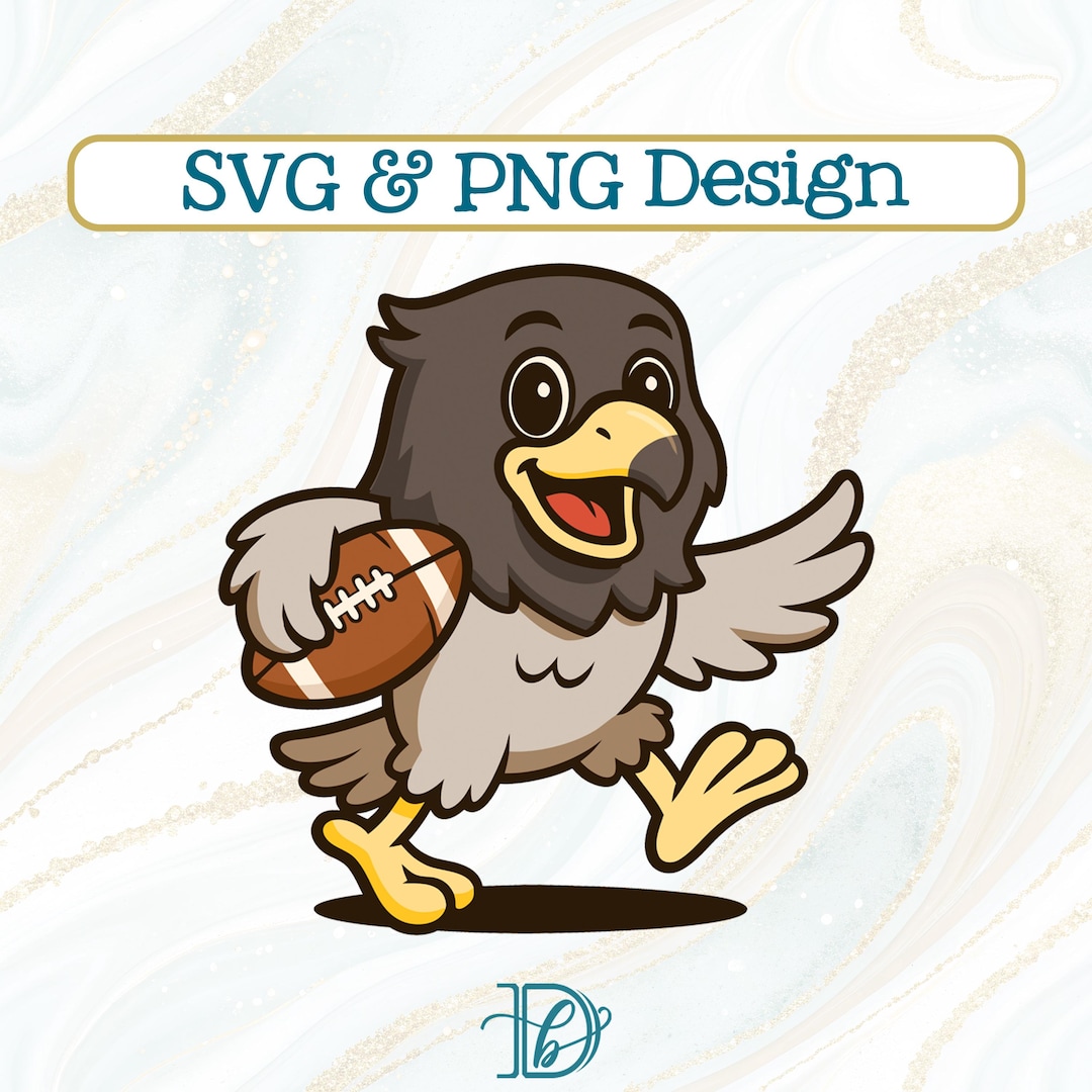 Football Cartoon Falcon Mascot SVG + PNG, Kids Falcons Football Team ...