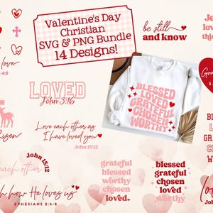 Christian Valentine's Day Bundle SVG + PNG, John 15:12, Christian Bible ...
