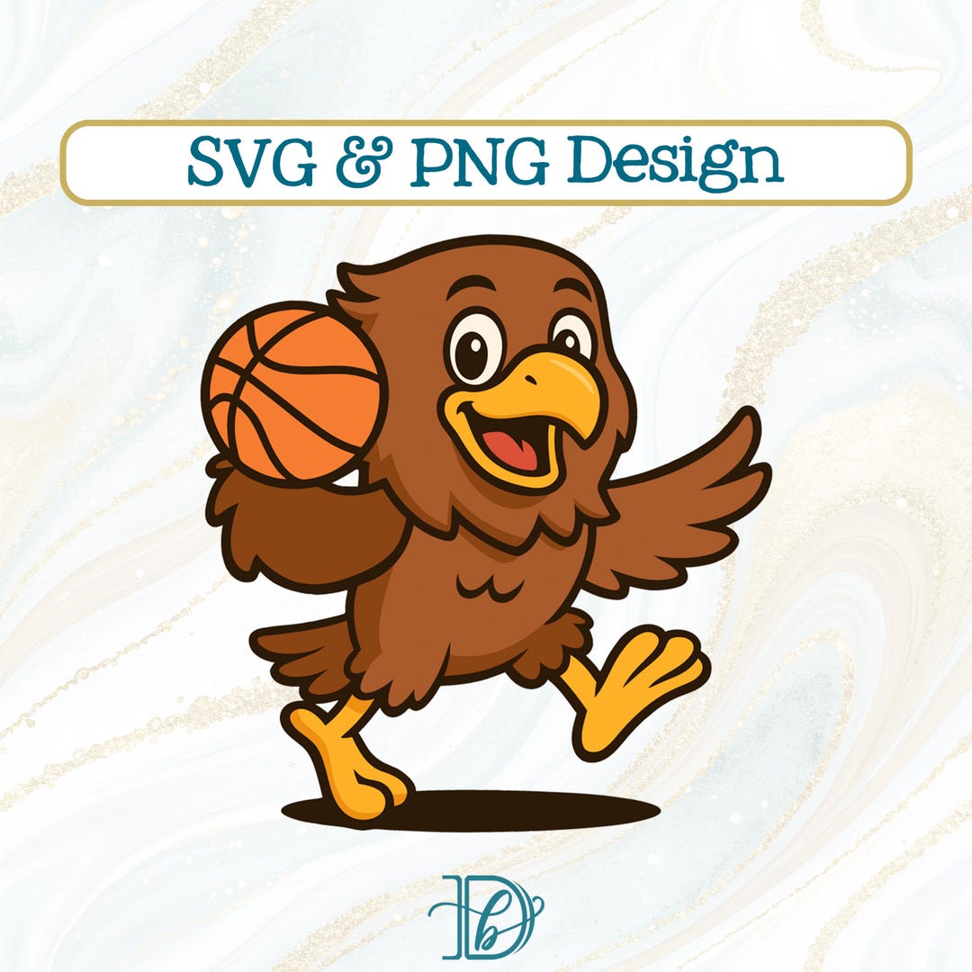 Basketball Cartoon Hawk Mascot SVG + PNG, Hawks Basketball Team Clipart ...