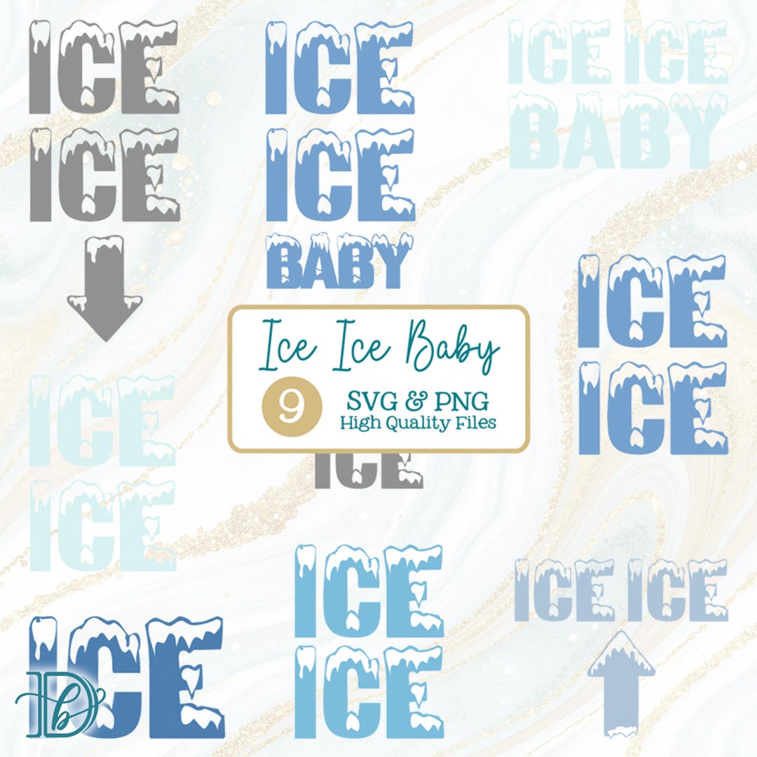 Ice Ice Baby SVG + PNG Bundle, Funny Rap Lyrics Design (digital ...