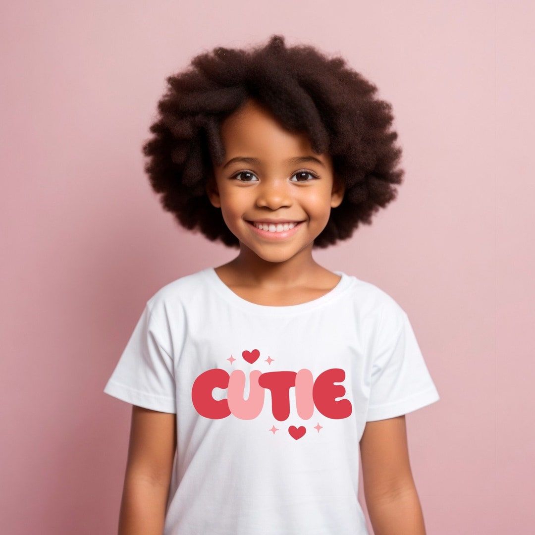 Cutie, SVG, PNG, Pink & Red, Kids Heart HTV Design, Handmade Vday T ...