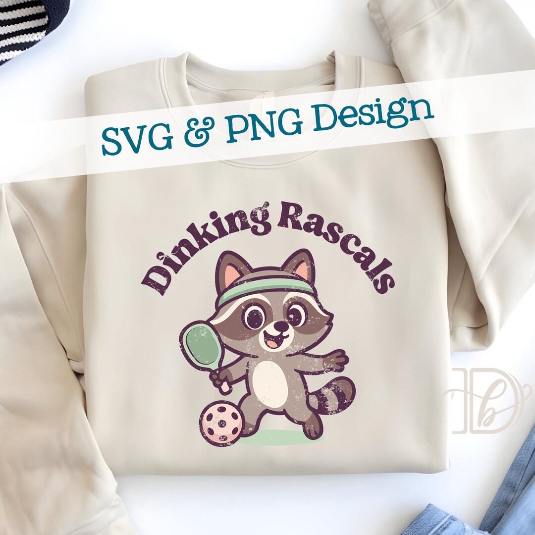 Dinking Rascals Pickleball Team SVG + PNG, Raccoon Pickleball Team Name ...