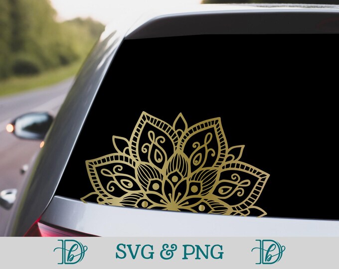 Half Sunflower Vinyl Decal Half Flower Sunflower Sticker Flower Car ...