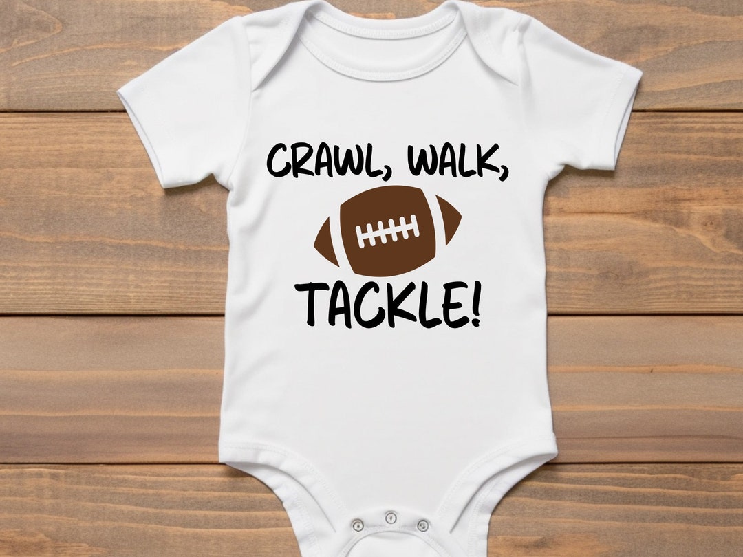 Crawl Walk Tackle, SVG, PNG, Black & Brown, HTV Design, Baby Football ...