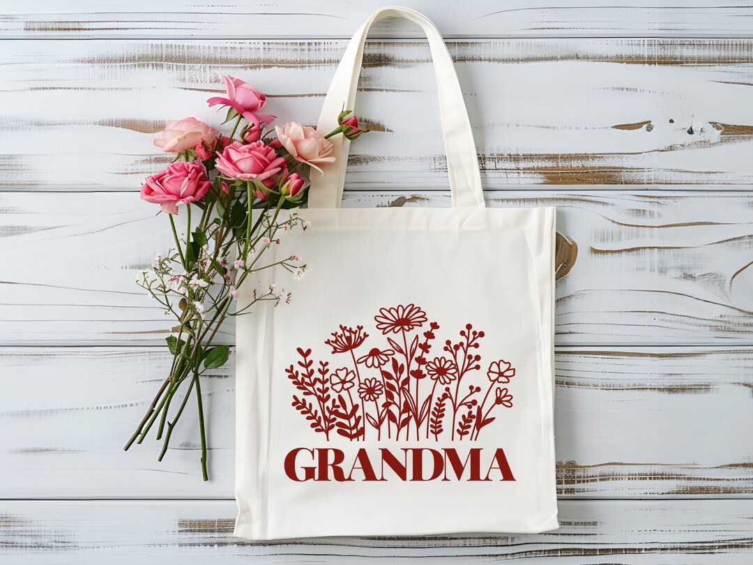 Floral Grandma SVG, PNG, Heat Transfer Design, Handmade Gift, Daisy Flowers, Wildflower Decal ...