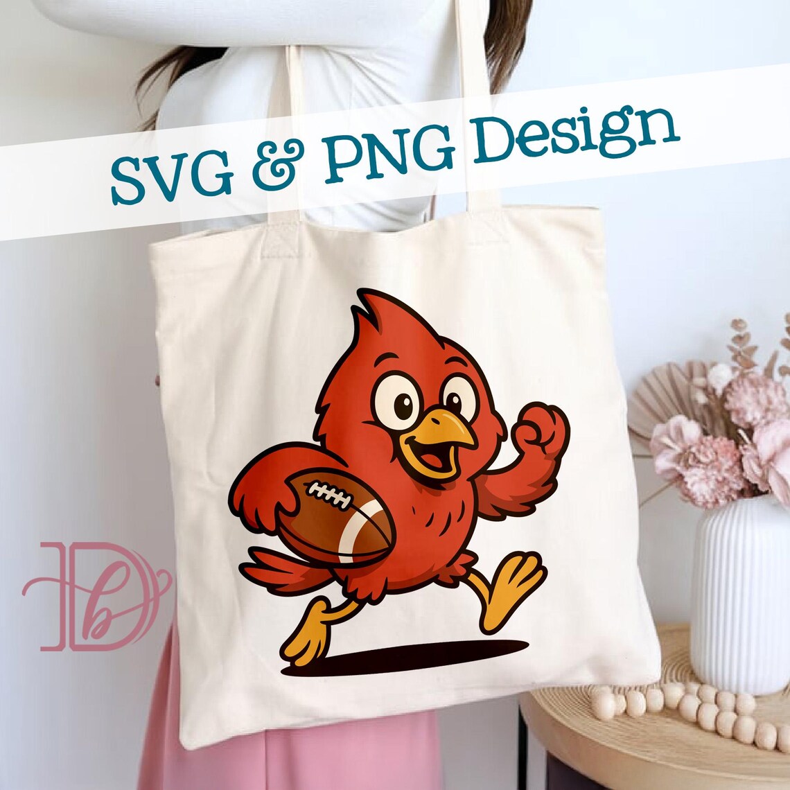 Football Cartoon Cardinal Mascot SVG + PNG, Cute Baby Mascots, Kids ...