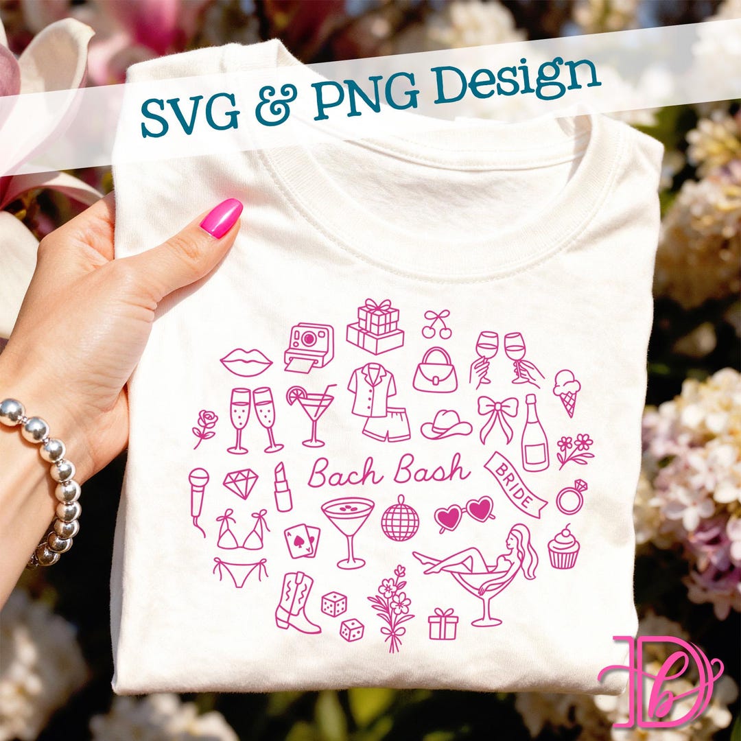 Bach Bash Doodles SVG + PNG, Bachelorette Party Gifts Design (digital ...