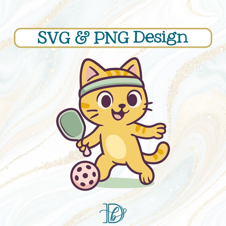 Pickleball Cat Cartoon SVG + PNG, Championship Pickleball Tournament ...