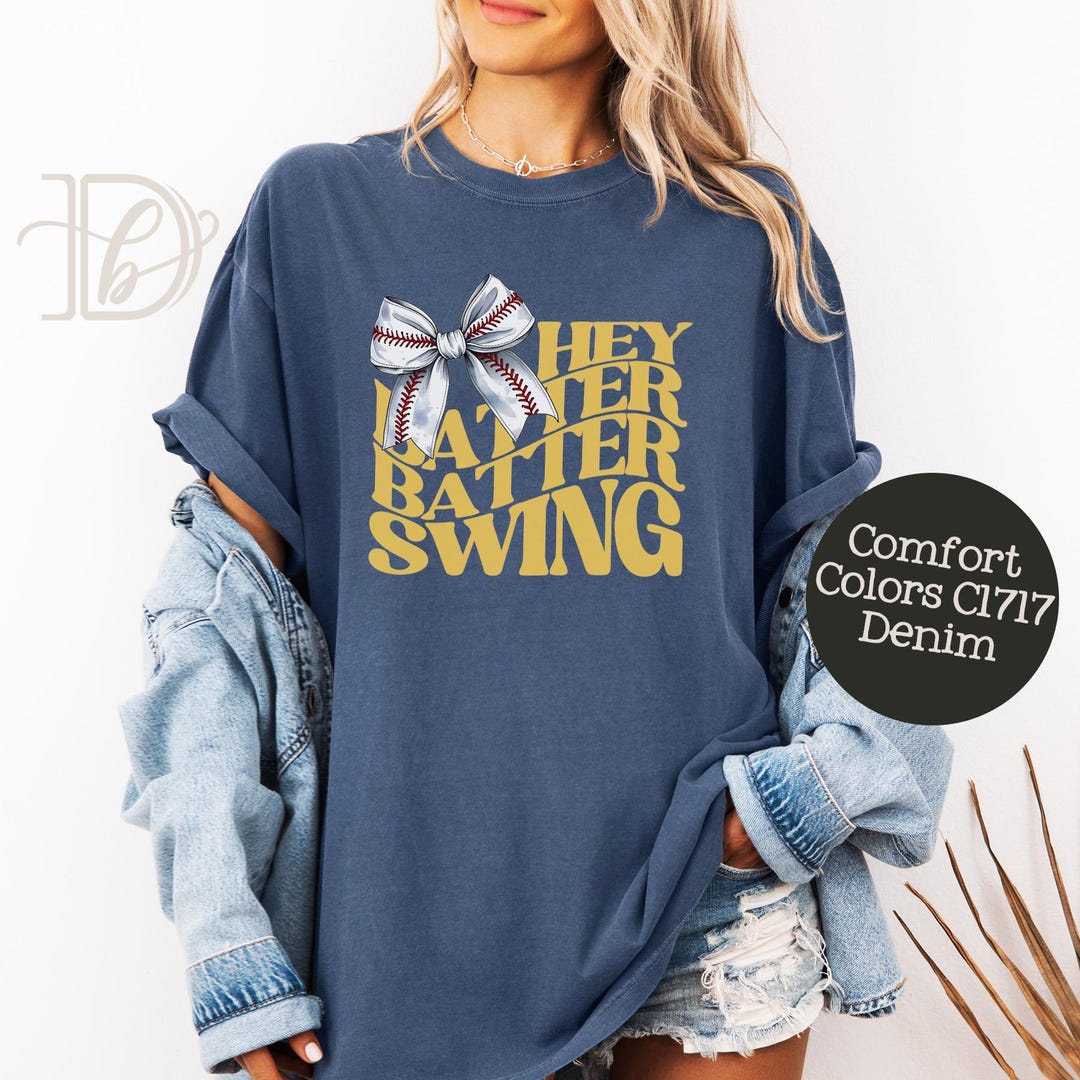 Yellow Hey Batter Batter Swing, Womens Cute Baseball Game Day Shirt ...