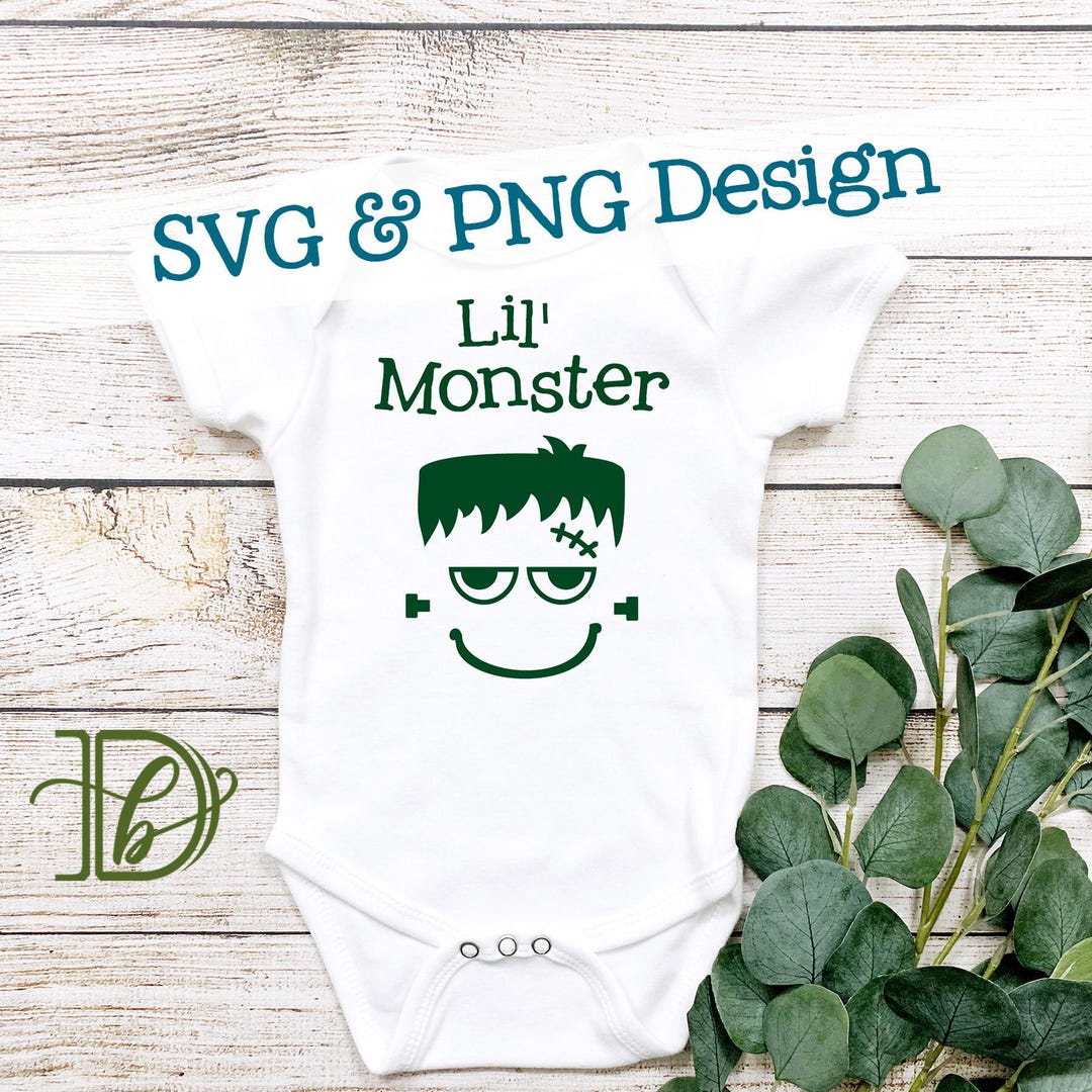 Lil Monster SVG + PNG, Fall Halloween Baby Kids Design (digital ...