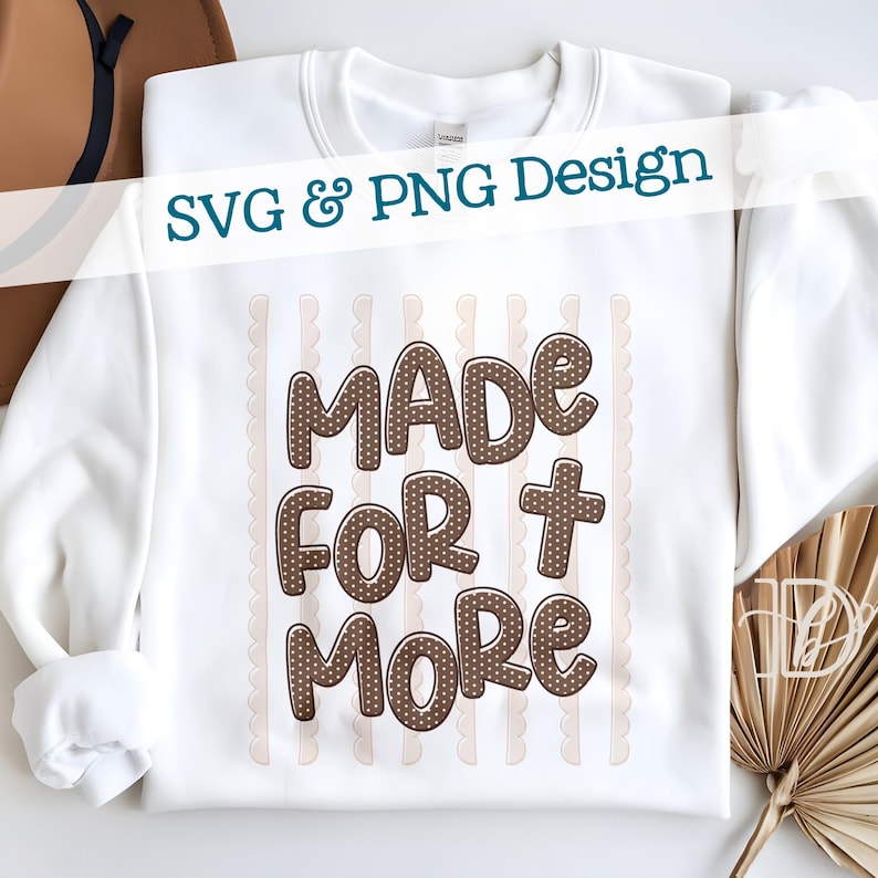 Made for More SVG + PNG, Christian Cross Polka Dot Stripes Design ...