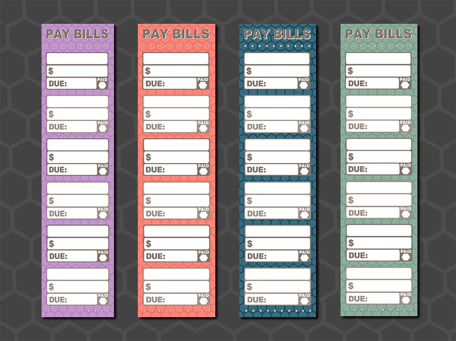 Monthly Pay Bills Stickers Monthly Payment Sticker Payment | Etsy