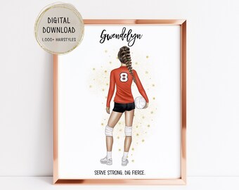 Personalized Volleyball Poster, Volleyball Gift, Personalized ...