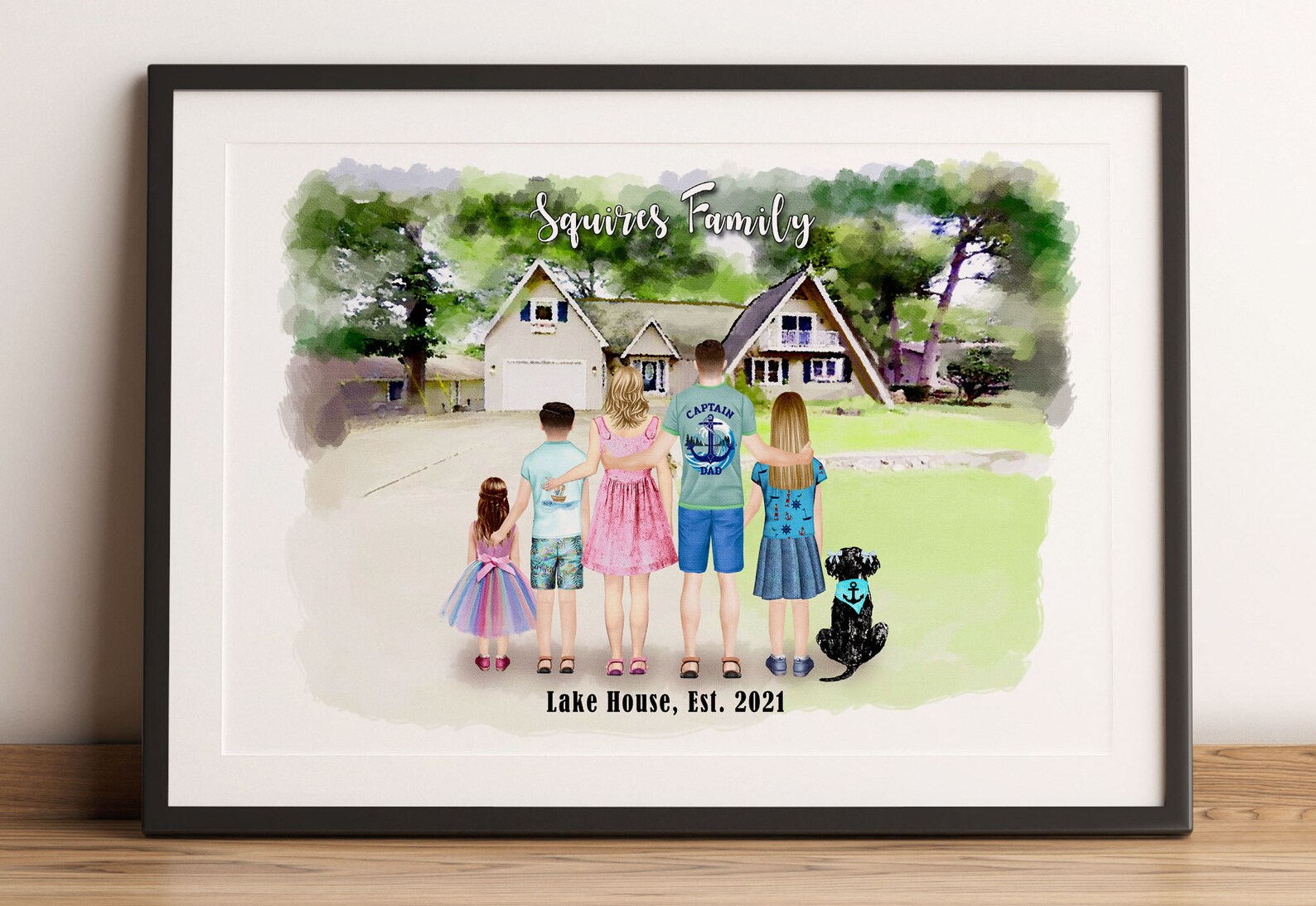 CUSTOM Family Portrait Illustration, Digital Download Customized Family ...
