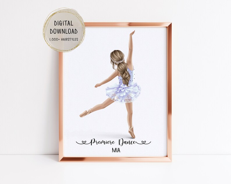Ballerina Wall Art - Little Ballerina - Custom Name Art - Ballet Gift ...